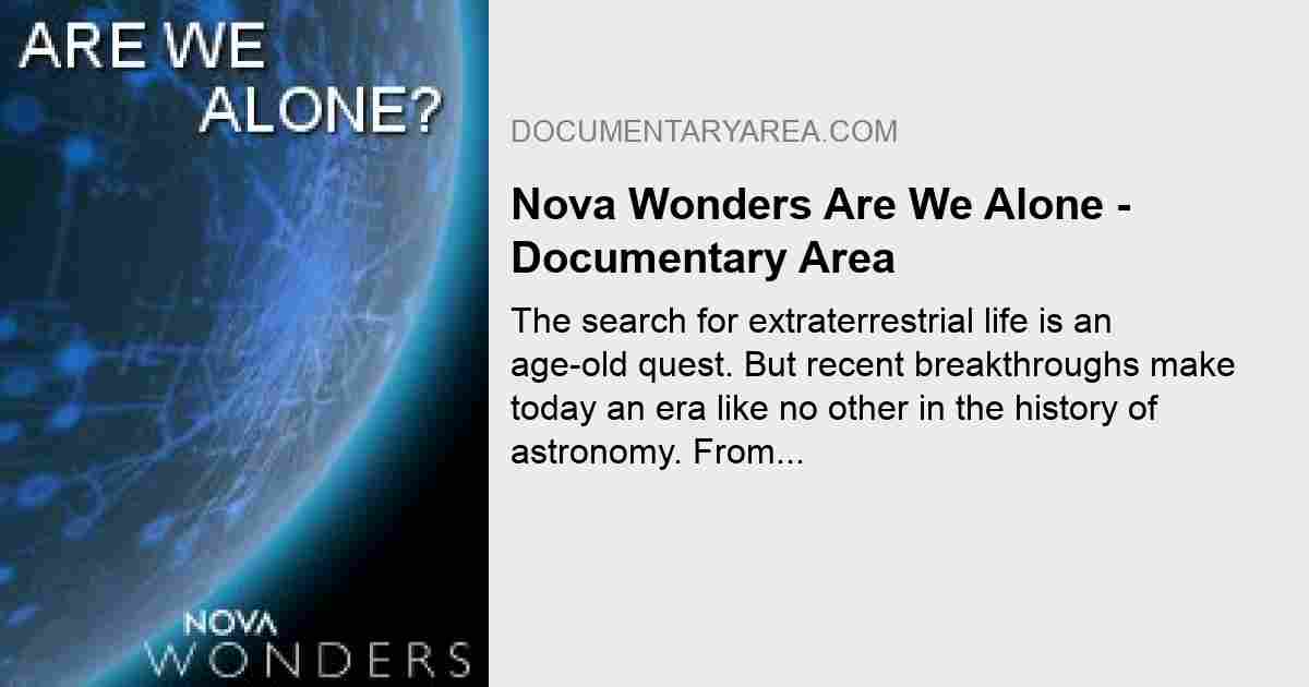Series Nova Wonders - Documentary Area